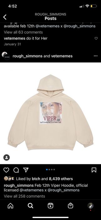 Vetememes Rough Simmons x Vetememes Viper the rapper album hoodie | Grailed