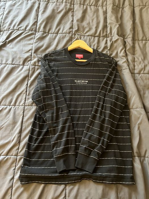 Supreme Supreme World Famous Logo Stripe Long Sleeve FW 17 | Grailed
