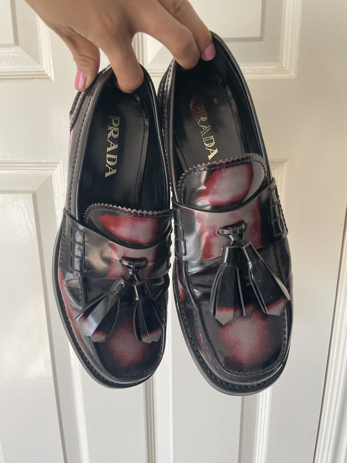 Prada PRADA RED AND BLACK TASSEL LOAFER - AW17 | Grailed