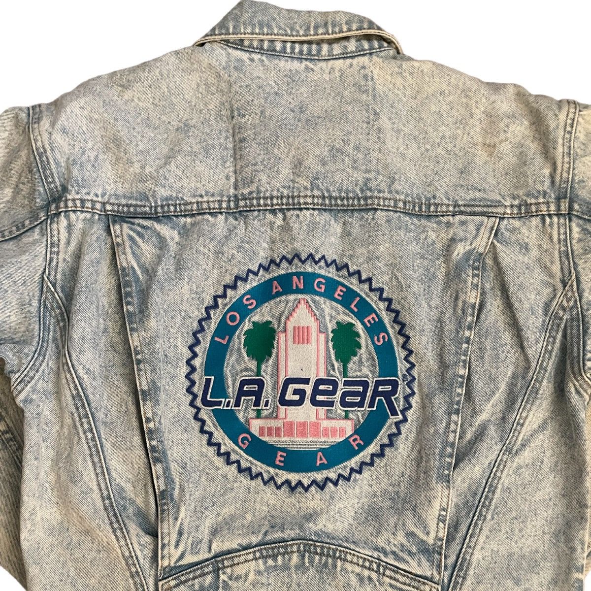 La Gear × Vintage VTG 80s 90s LA GEAR acid wash denim jacket w/ big ...