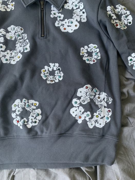 DENIM TEARS Denim Tears Rhinestone Half-Zip | Grailed