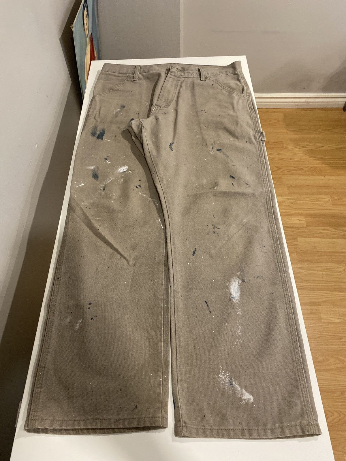 Custom × Vintage Custom Made Paint Splatter Carpenter Pants | Grailed