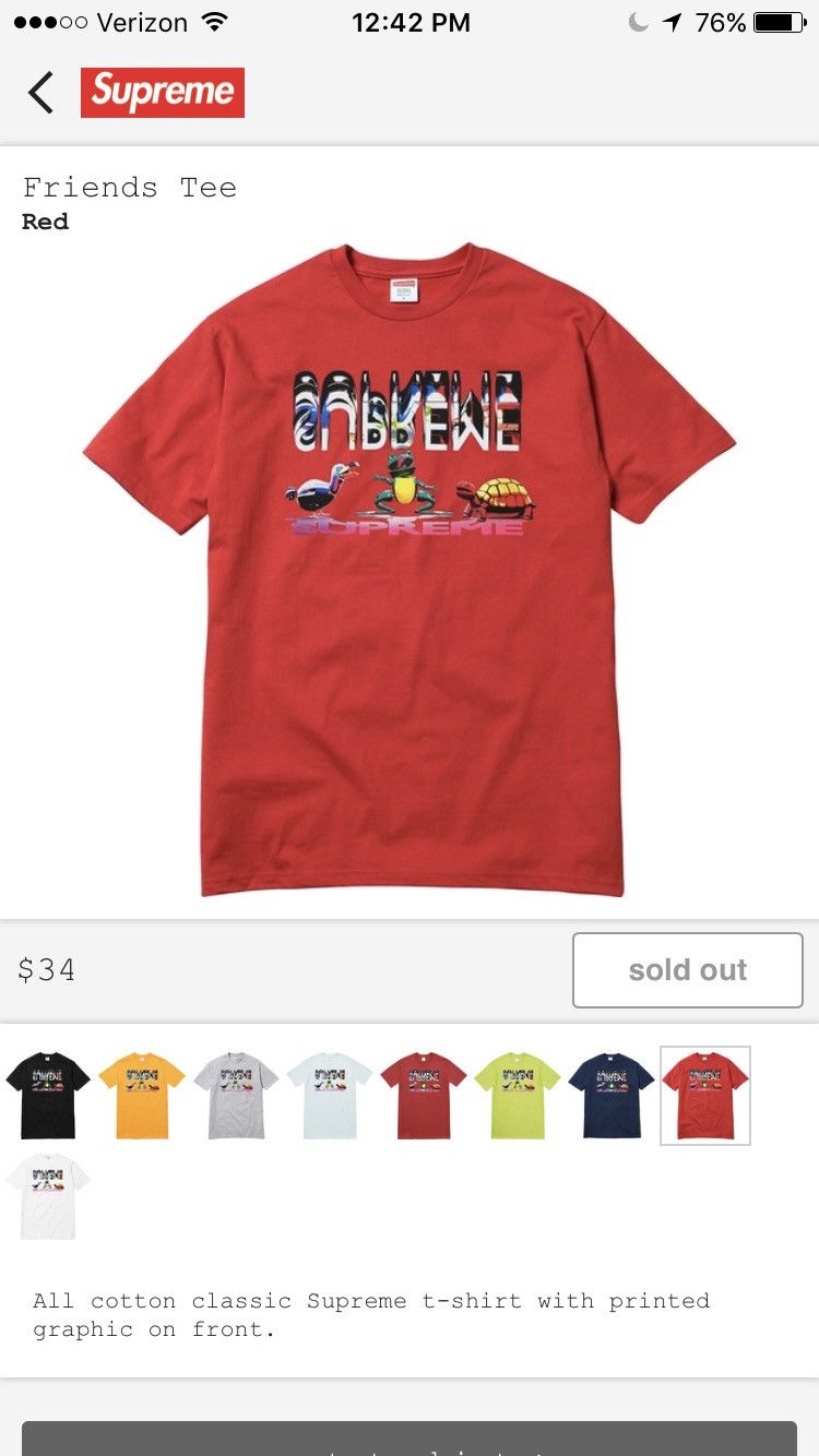 Supreme Friends Tee | Grailed