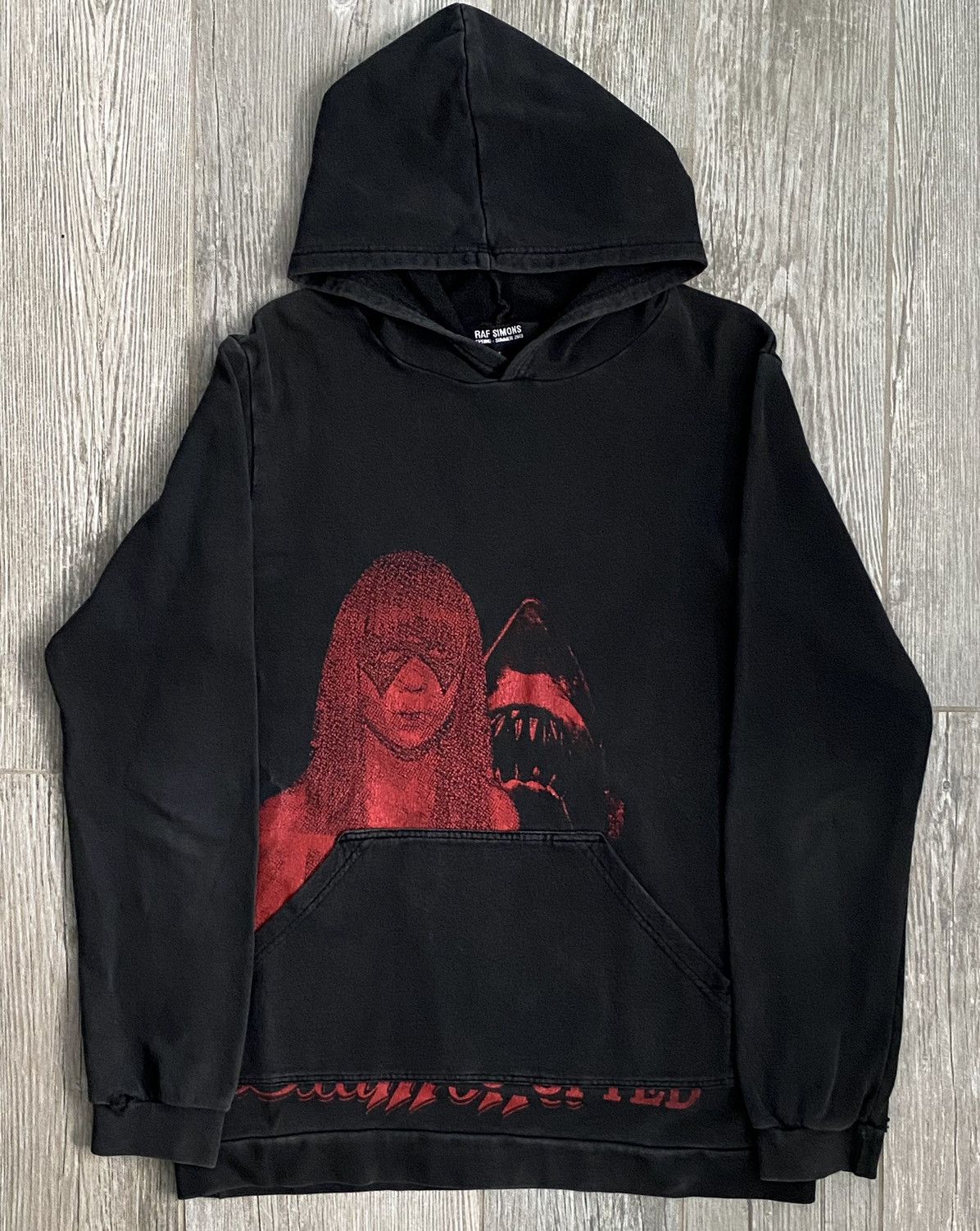 Raf Simons SS2003 Raf Simons Consumed Red Penelope Shark Archive Hoodie ...