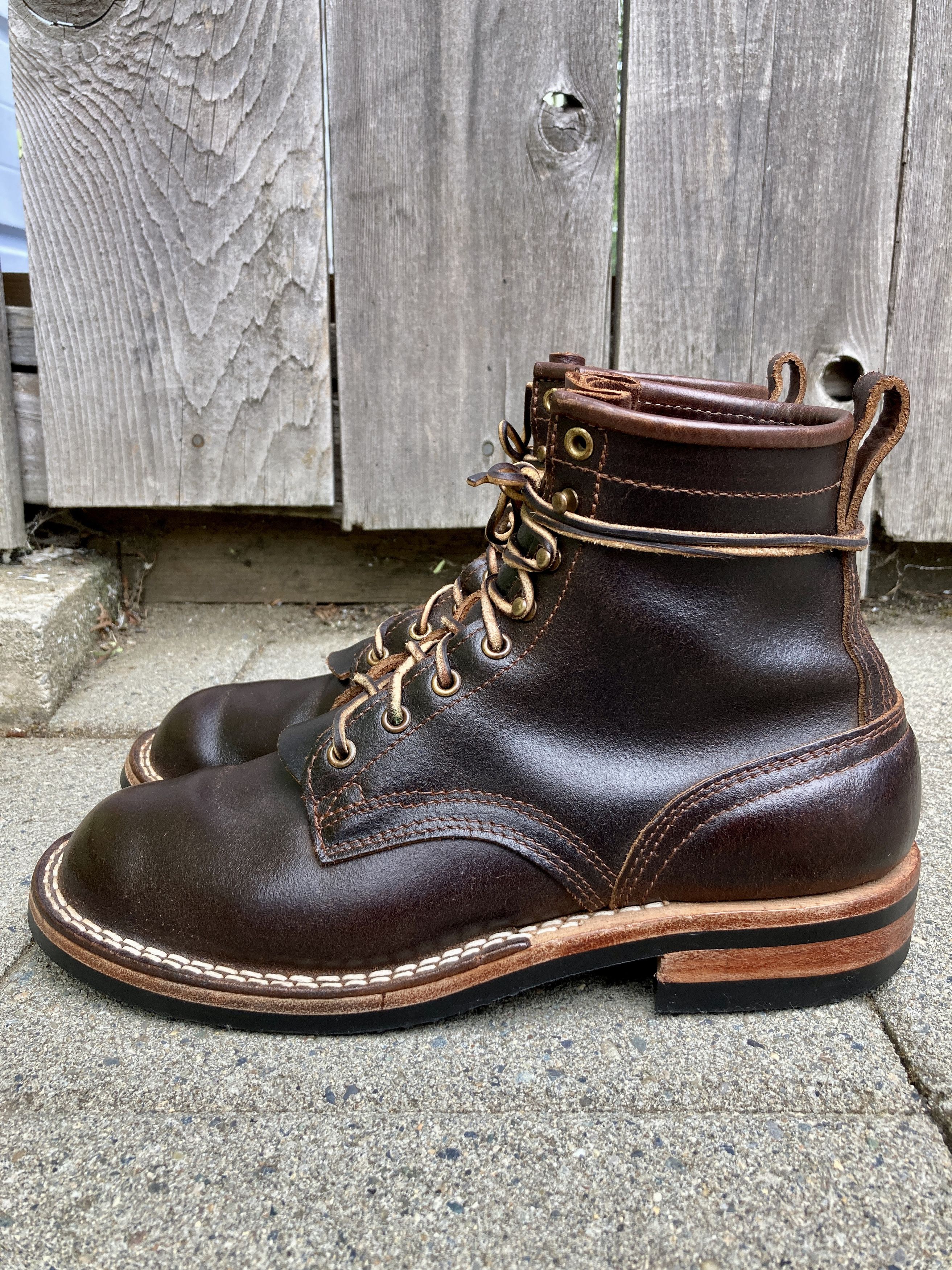 Nicks Boots Nicks Brown Waxed Flesh Leather Ankle Boots The Falcon 9D ...