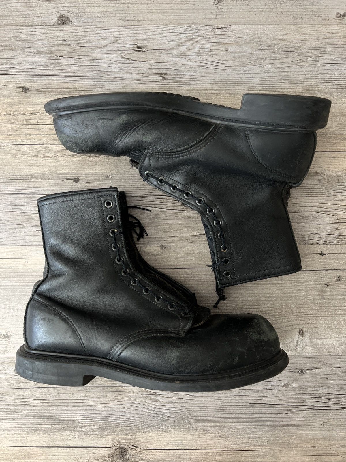 Red Wing Red Wing Mens Black Leather Steel Toe Combat Boot | Grailed