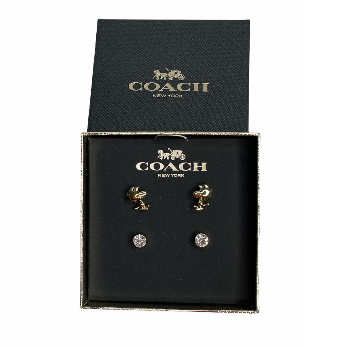 Coach Coach X Peanuts Woodstock Stud and Crystal stud Earrings Set ...
