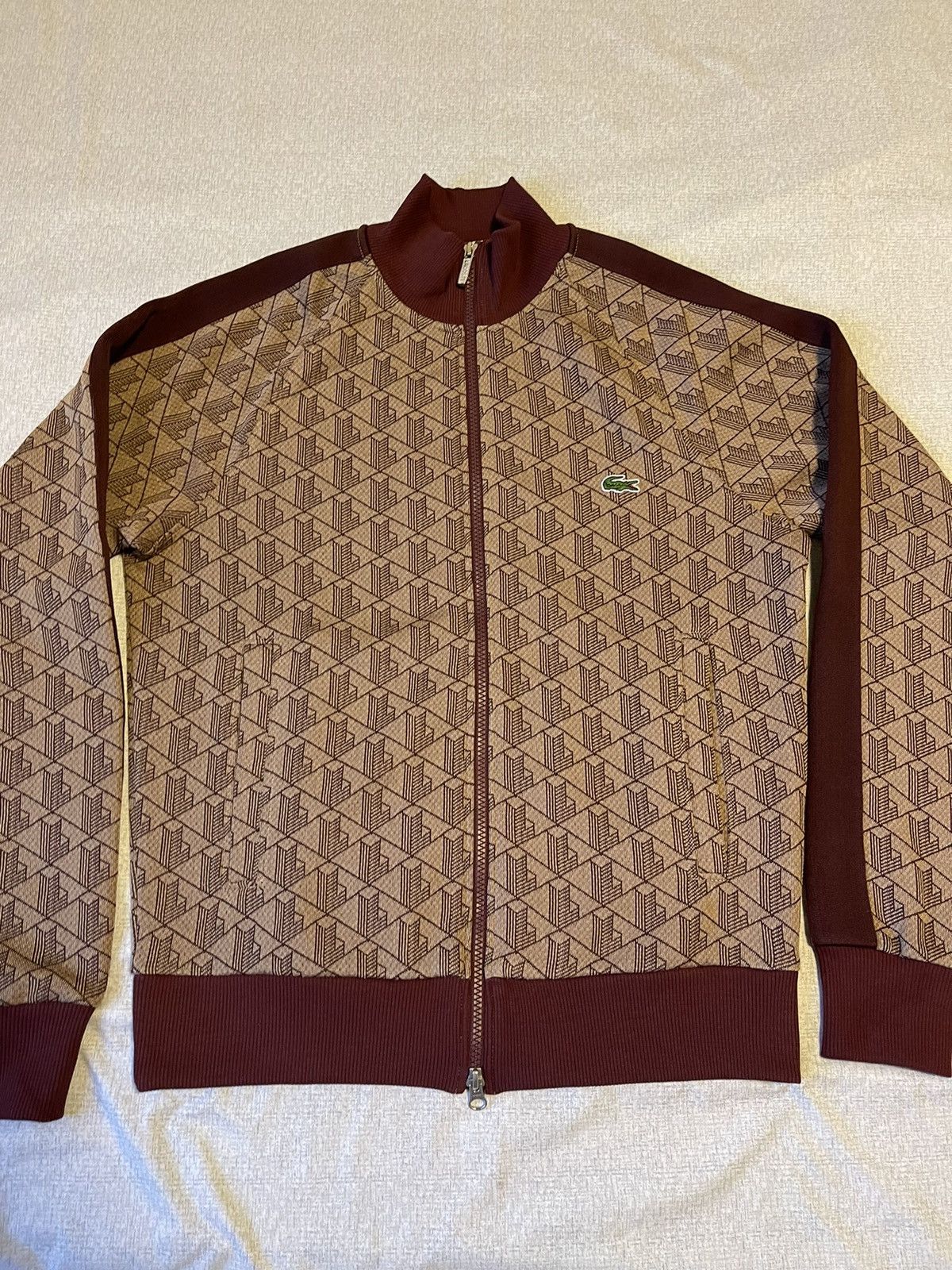 Lacoste Lacoste Size Small LIVE Monogram Patterned Jacquard Zip | Grailed