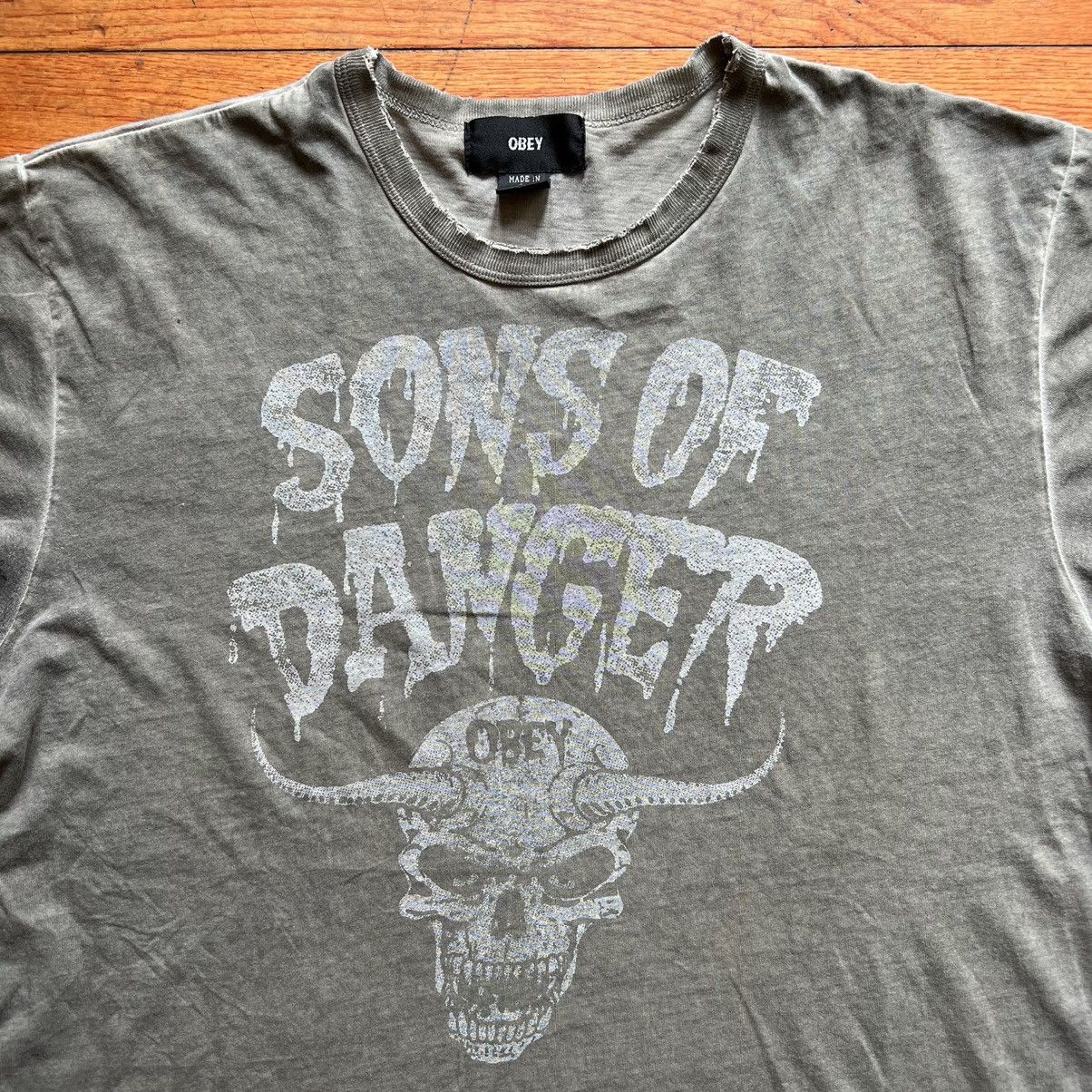 Vintage Vintage Y2K Obey Devil Skull T Shirt Pentagram Faded NSFW | Grailed