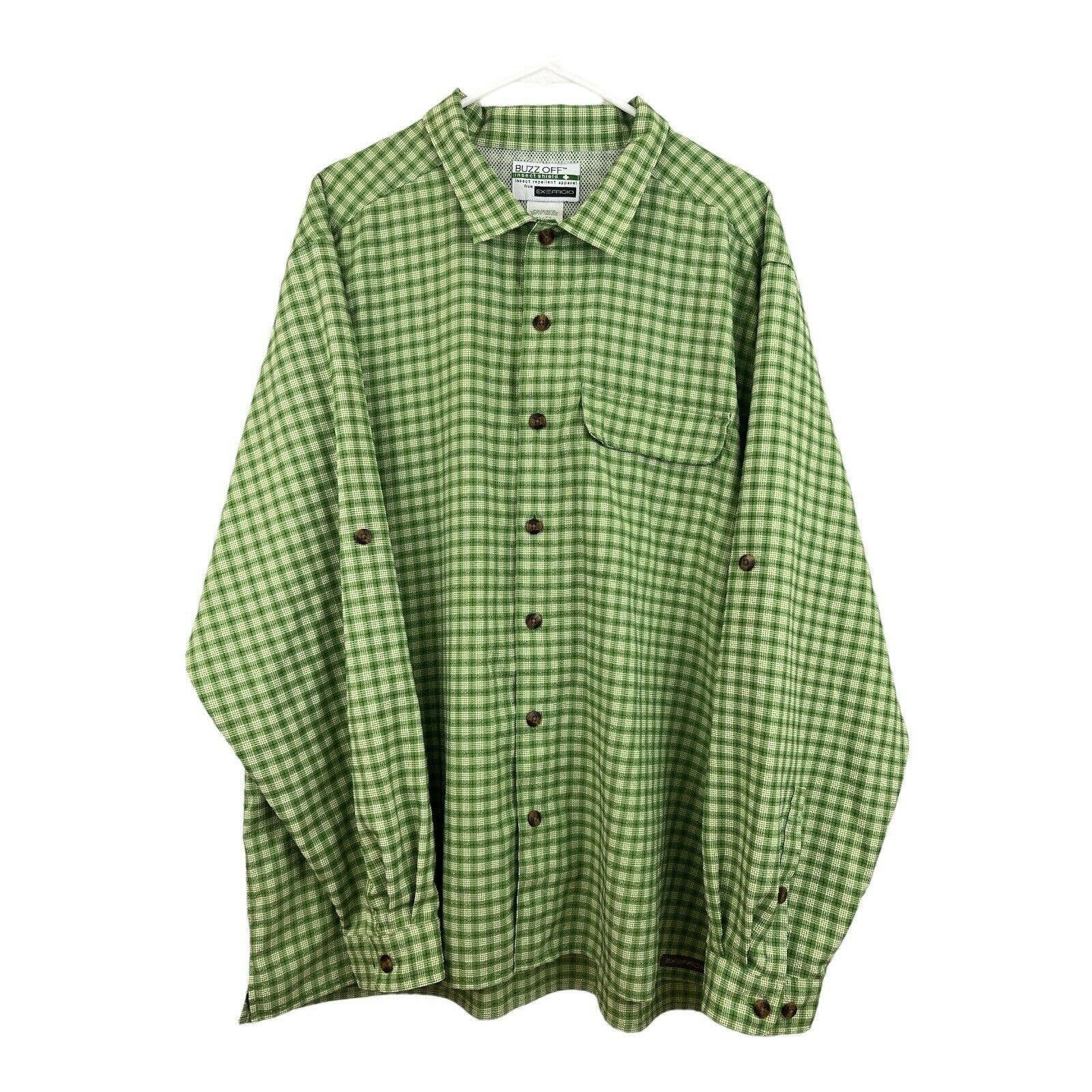 Exofficio Exofficio Buzz Off Button Down Shirt XL Insect Shield Plaid ...