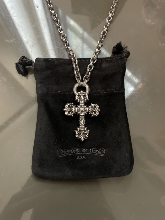 Chrome Hearts Filigree cross paper chain | Grailed
