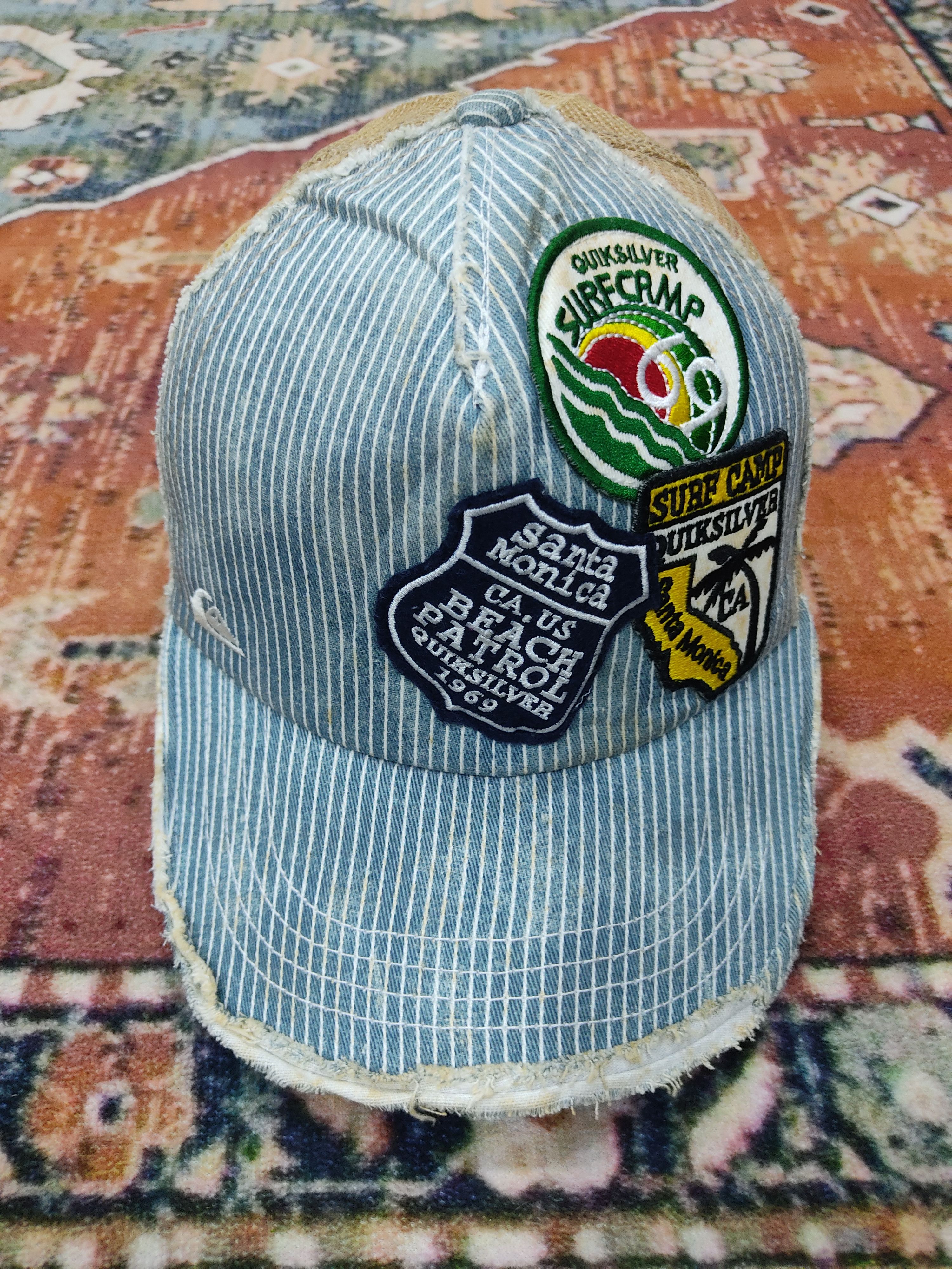 Quicksilver × Vintage Quicksilver Patches Distressed Style Trucker Hat ...