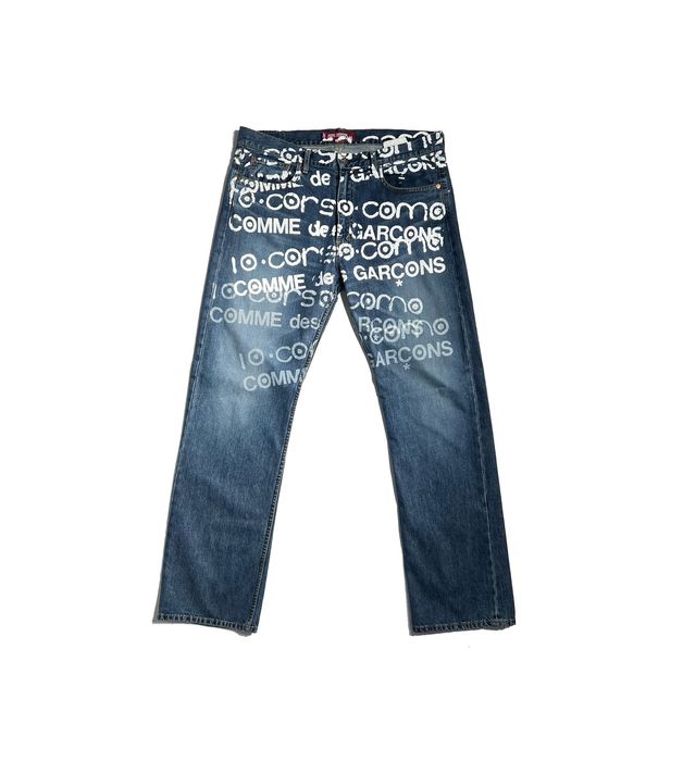 Junya Watanabe Junya Watanabe x Comme des Garcons MAN Logo Paint Jeans ...