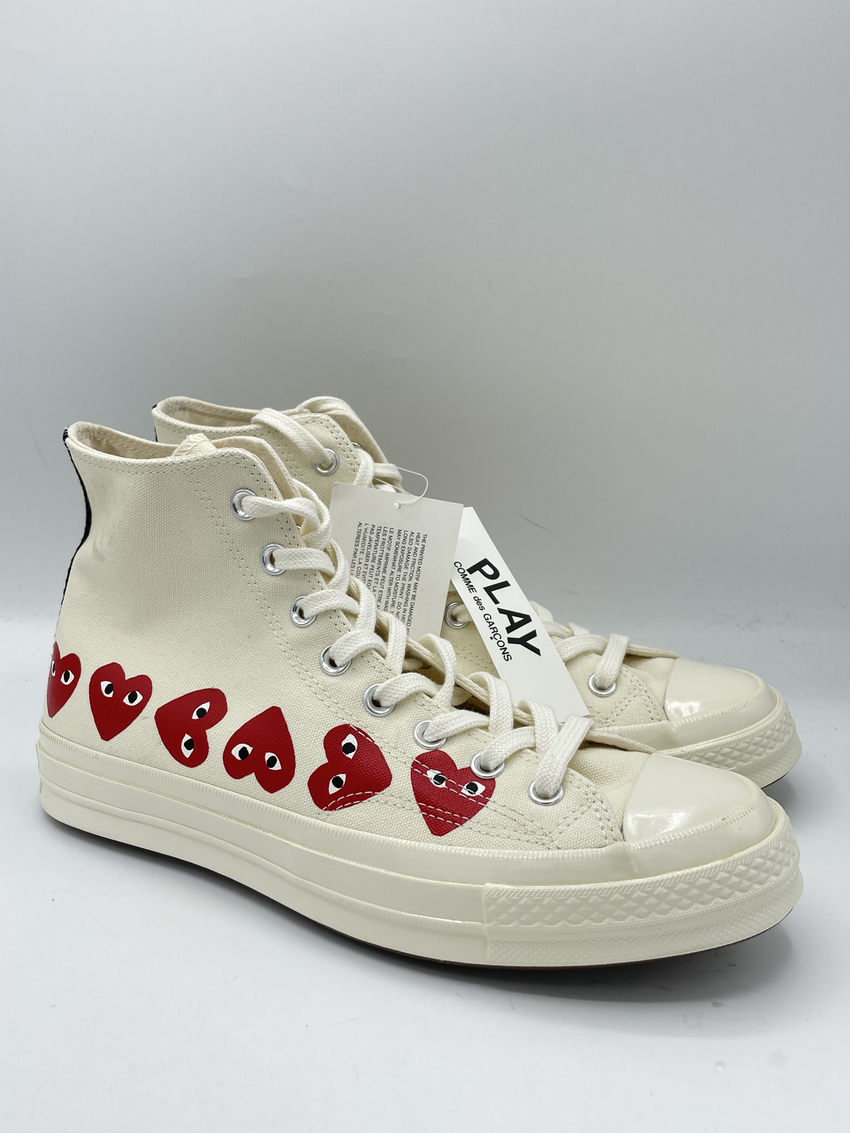 Converse CDG PLAY Chuck Taylor All Star 70 Multi Heart White | Grailed