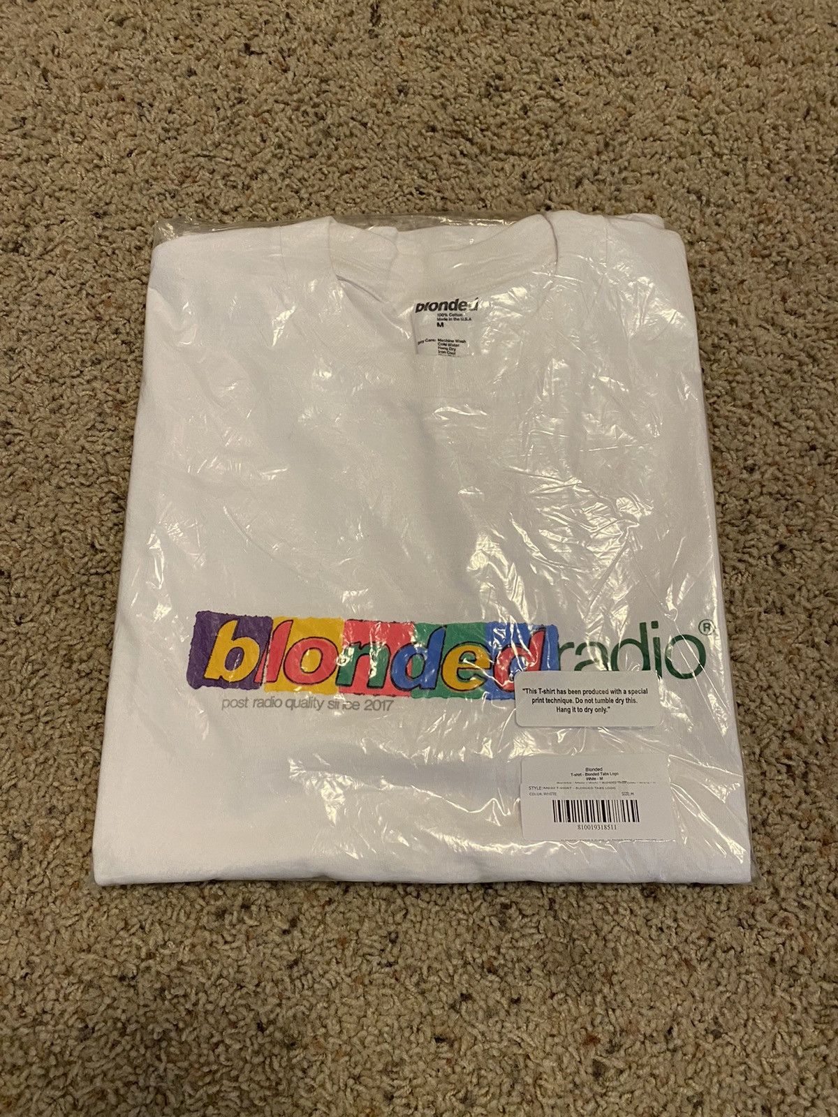 Frank Ocean Blonded Radio T-Shirt “Blonded Tabs Logo” White Medium ...