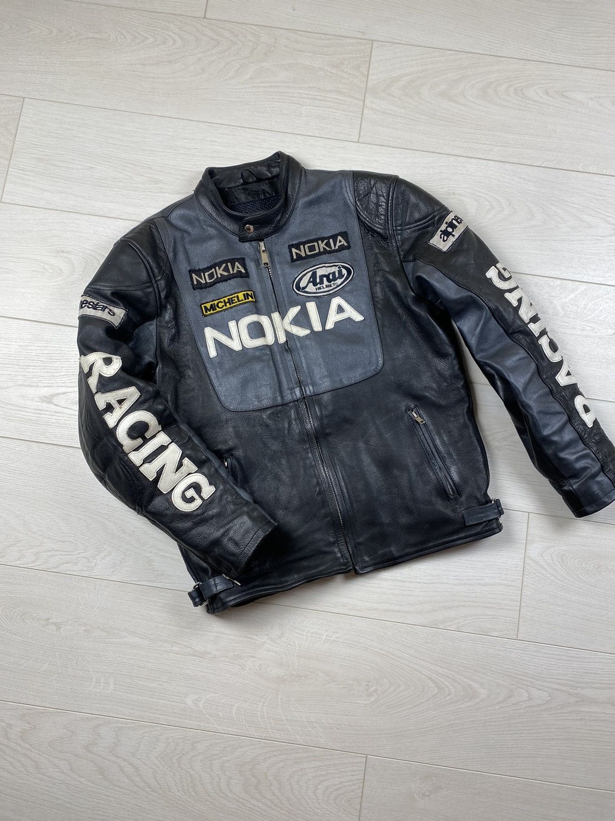 NASCAR × Racing × Vintage Nokia Vintage Moto Racing Jacket 90s Leather ...