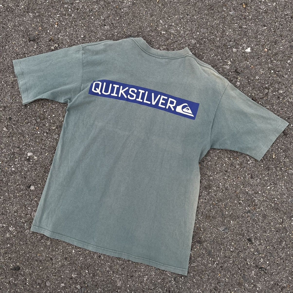 Billabong × Quicksilver × Vintage 90s Quicksilver Digi Logo Surf t ...