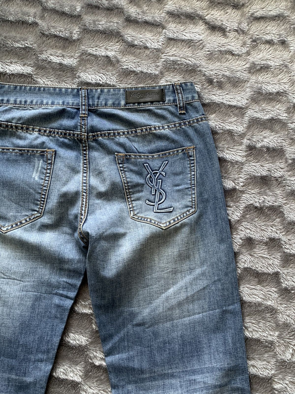 Vintage Vintage Yves Saint Laurent jeans YSL big logo | Grailed
