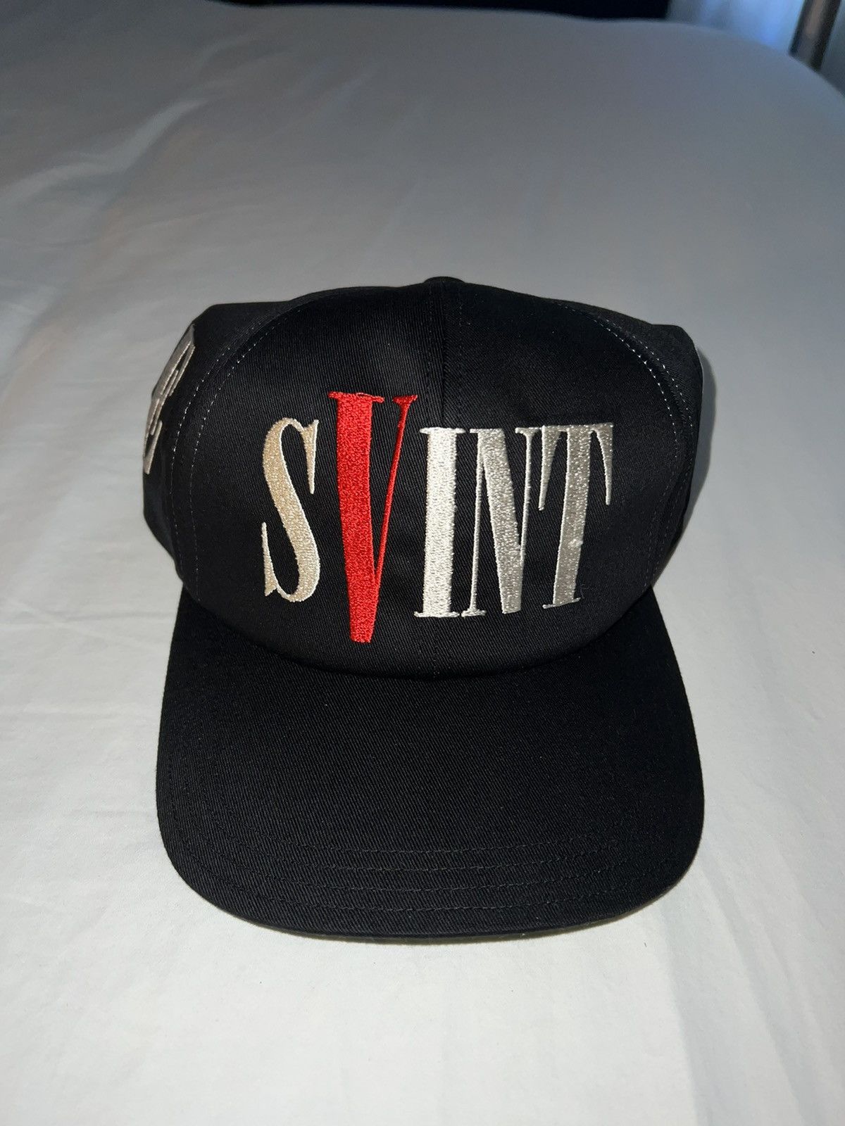 Vlone Saint Mxxxxxx x VLONE cap black red snapback hat | Grailed