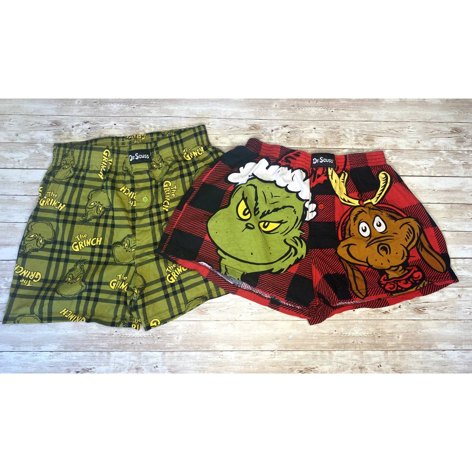Universal Studios Grinch and Max Dr. Seuss Boxer Shorts Sleep Shorts (2 ...