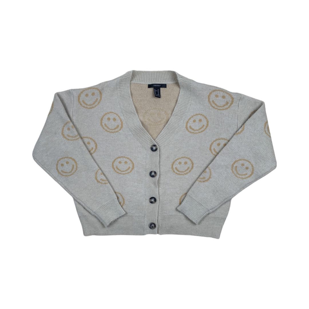 Streetwear × Vintage Smiley face cropped cardigan | Grailed
