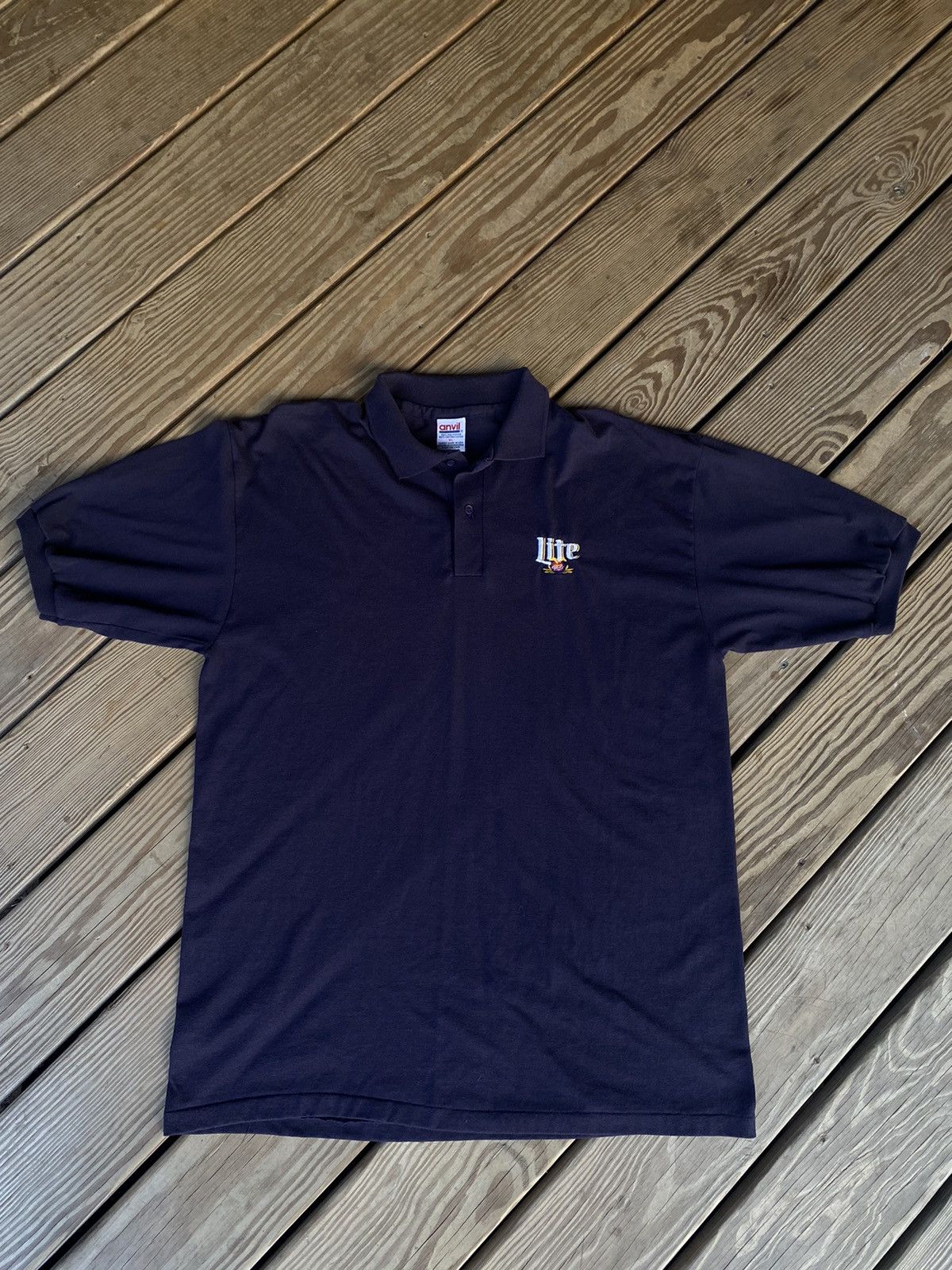 Anvil × Vintage Vintage Miller Lite Polo | Grailed