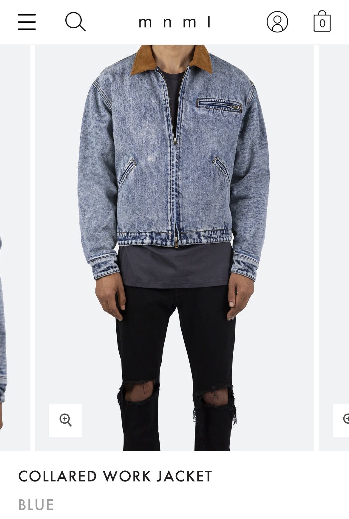 Mnml Mnml Collared Work Jacket Blue Grailed