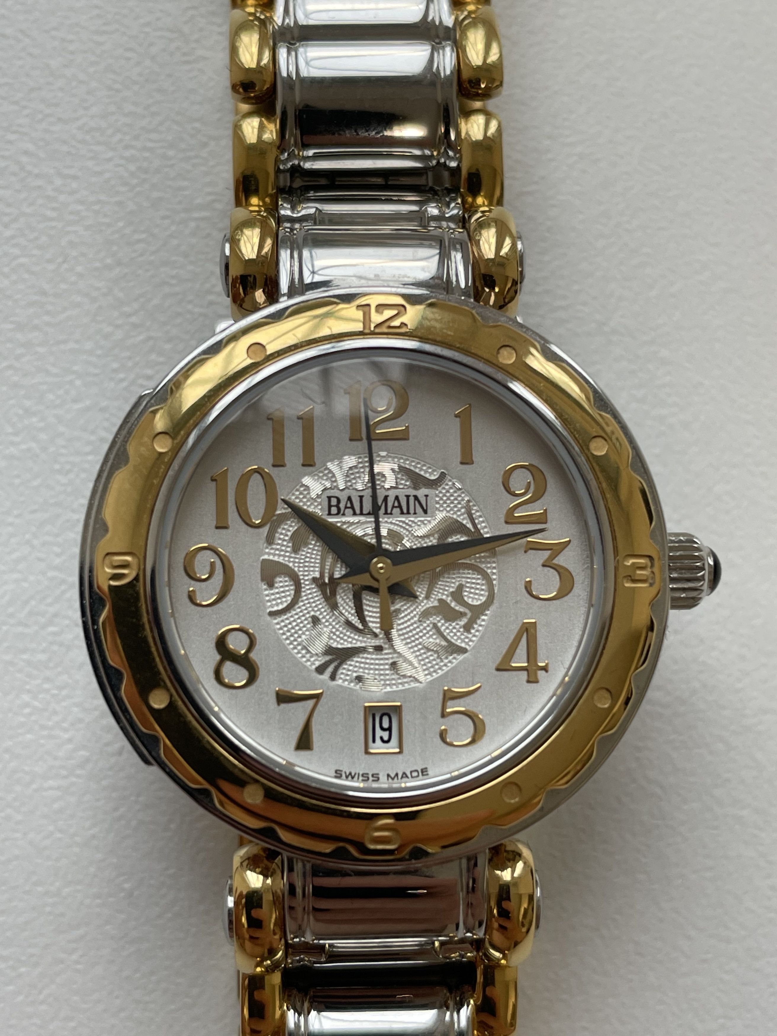 Balmain × Pierre Balmain Pierre Balmain Sapphire Watch Silver & Gold ...