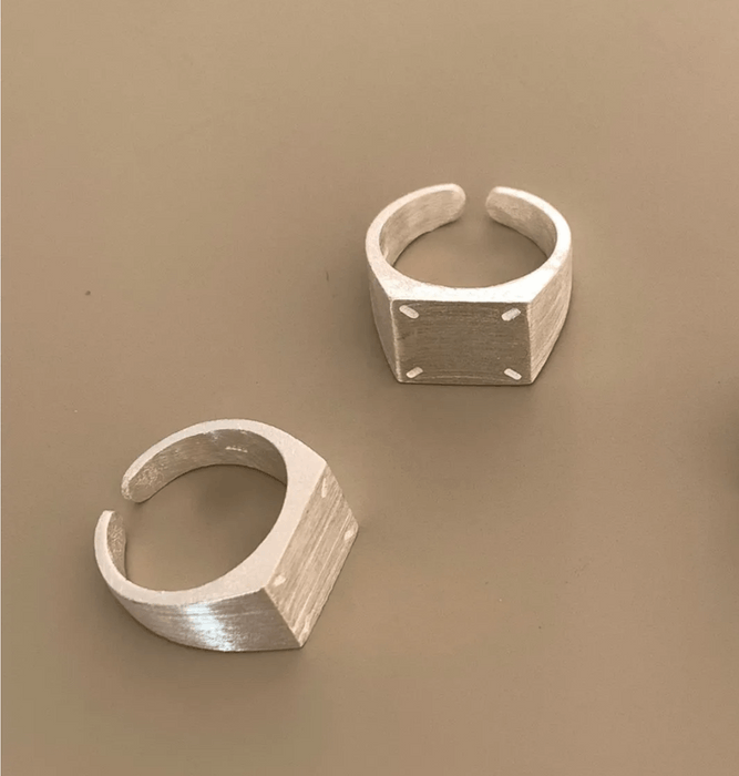 Vintage Set of 2 - adjustable square ring | Grailed