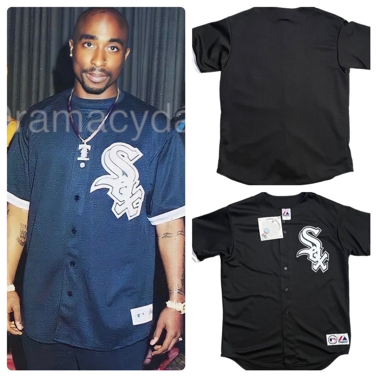 MLB × Majestic × Vintage Chicago White Sox Jersey **Style Worn by 2Pac ...