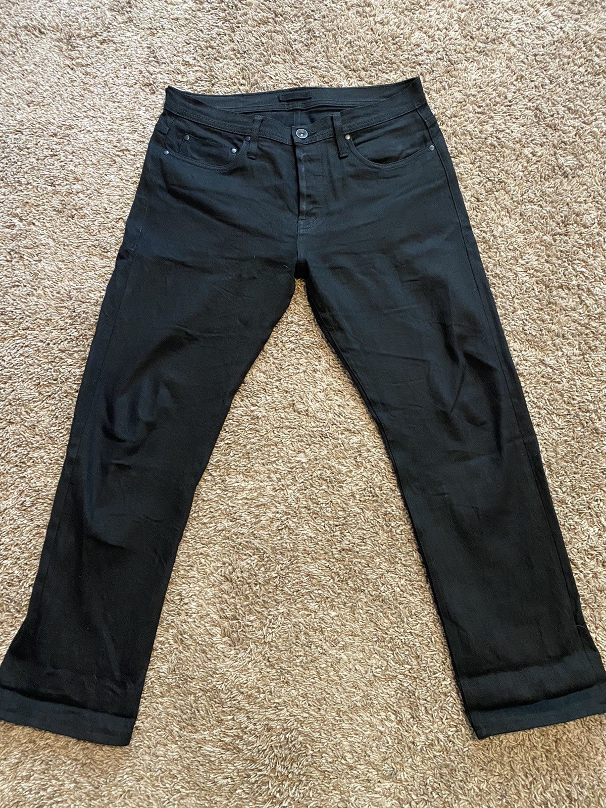 The Unbranded Brand Unbranded UB 244 Stretch Selvedge Black Raw Denim ...