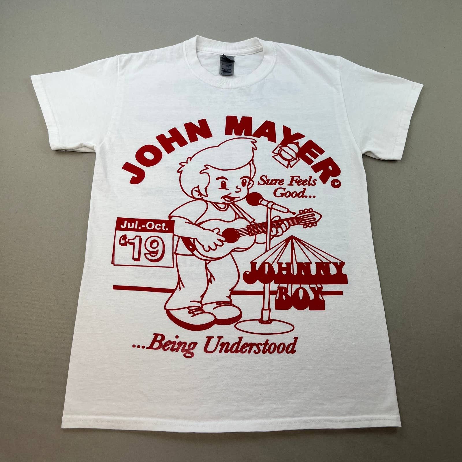 Gildan John Mayer 2019 Tour T-Shirt Small White Sure Feels Good Art ...