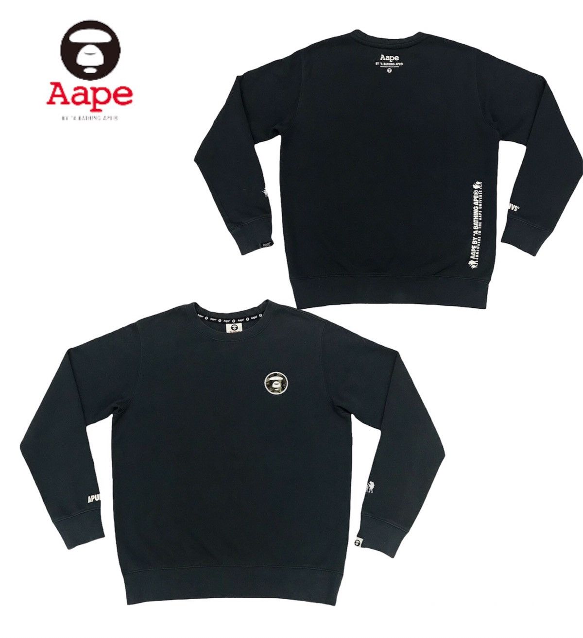 Aape AAPE By A Bathing Ape Green Camo Small Logo Sweatshirt | Grailed