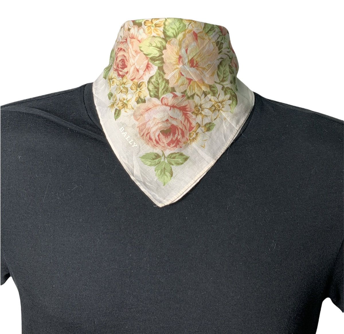 Bally × Vintage Vintage Bally Floral Handkerchief / Bandana ...