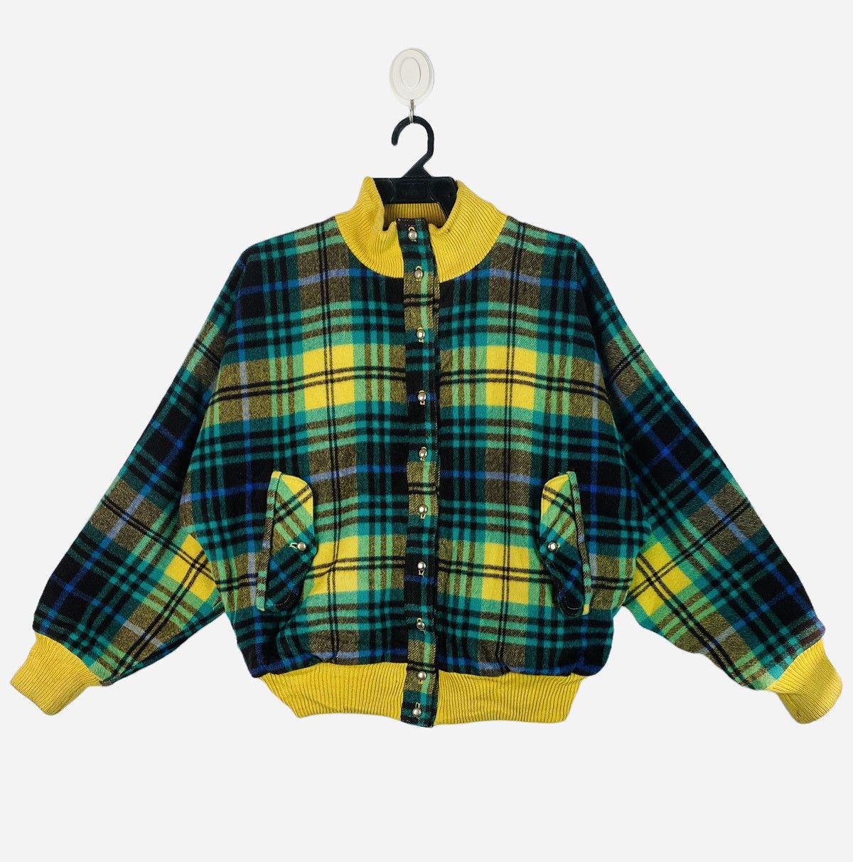 Vintage GERULAN SPORUTI GINZA japan colorway nova check wool bomber ...