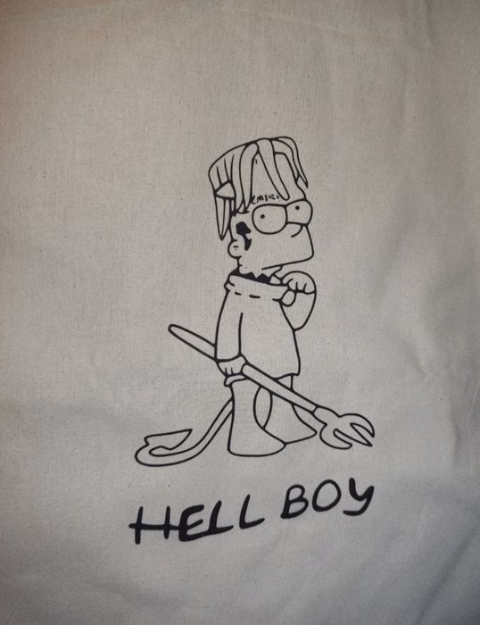 Handmade Lil Peep Hellboy Bart Simpson Tote Bag | Grailed