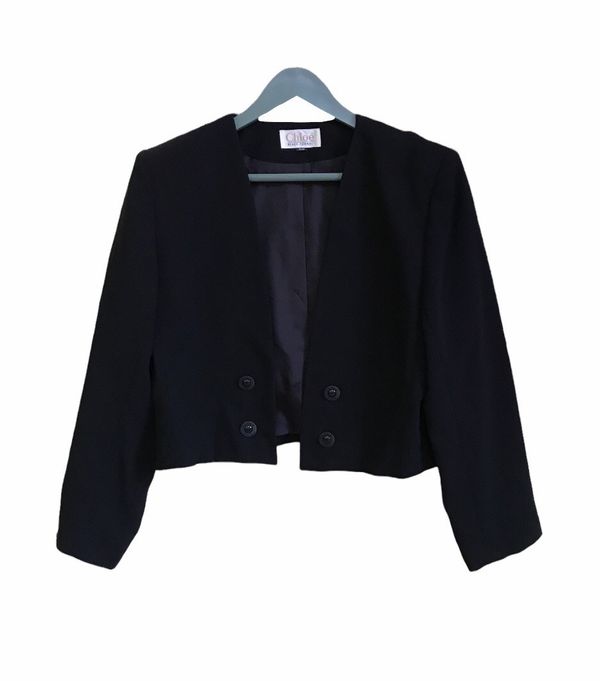 Designer Chloe Black Formal Cropped Jacket | Grailed
