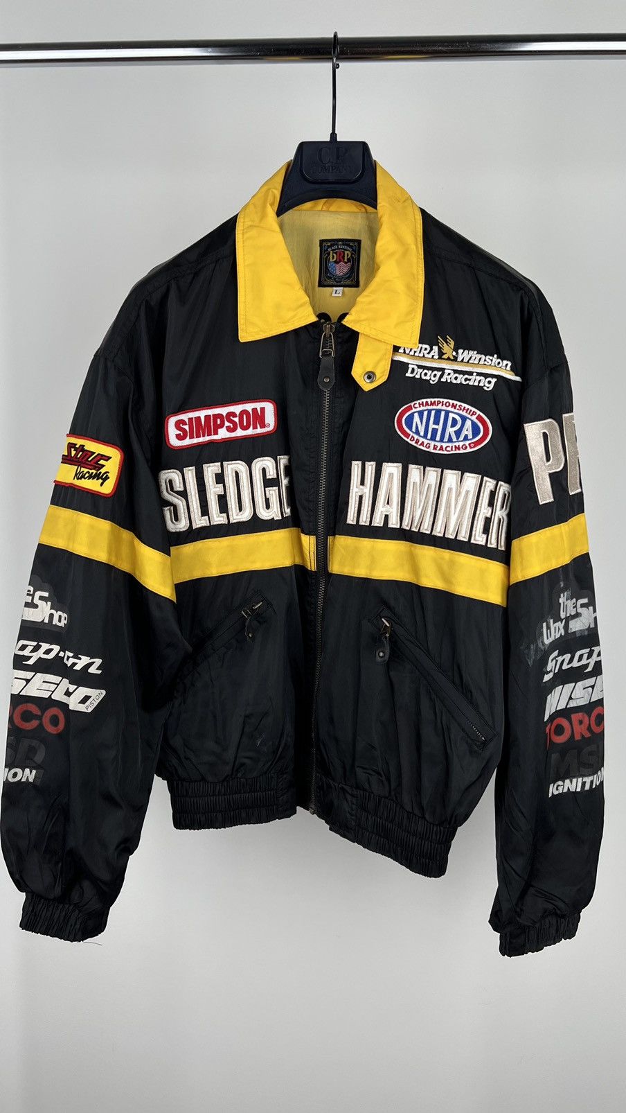 Vintage × YELLOW CORN Yellow Corn Sledge Hammer Drag Racing Jacket ...