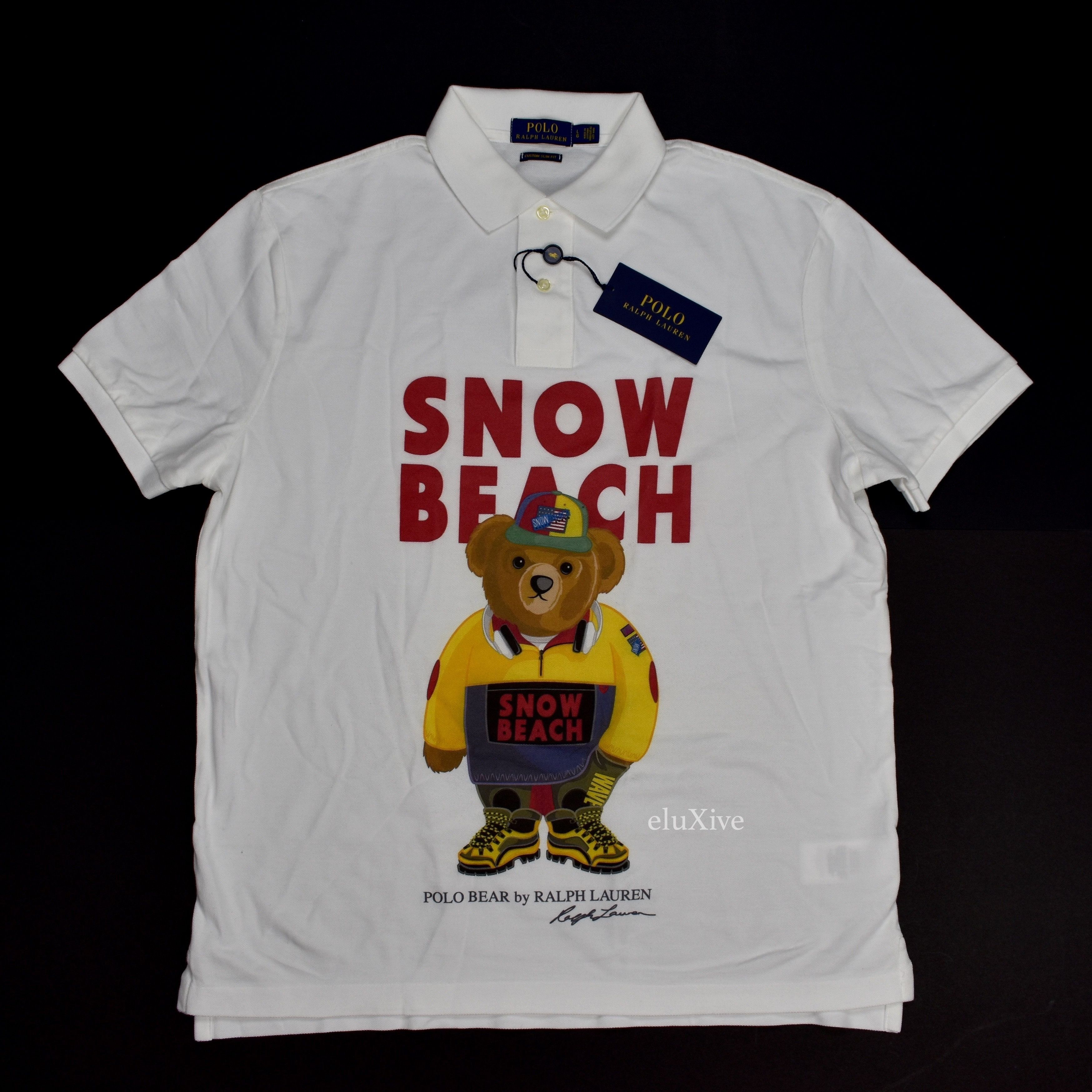 Polo Ralph Lauren Snow Beach Bear Logo Shirt White DS | Grailed