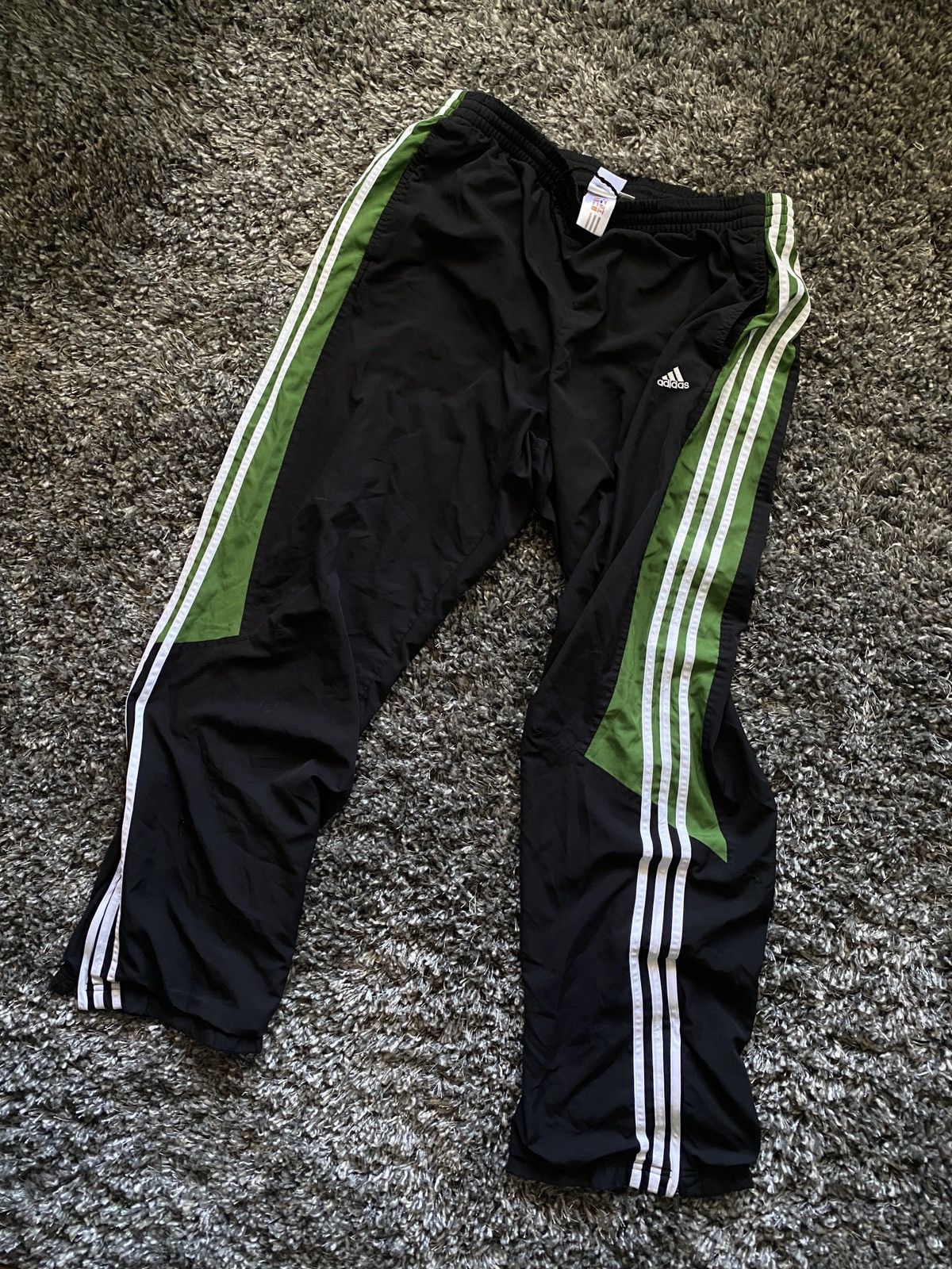 Adidas × Vintage 90s Adidas Track Pants Green/Black XL | Grailed