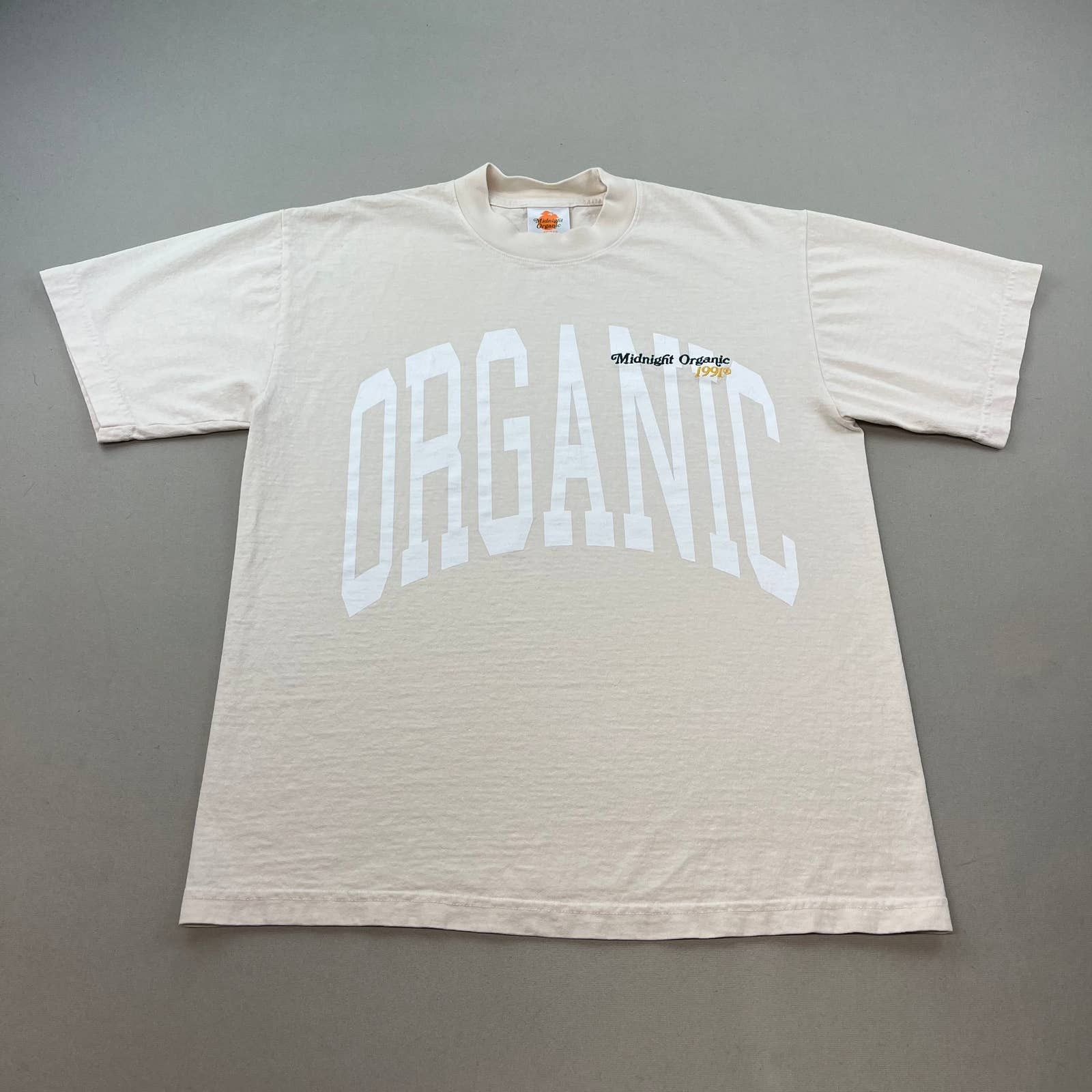 Vintage Midnight Organic Larry June Arc T-Shirt Cream 1991 Hip Hop ...