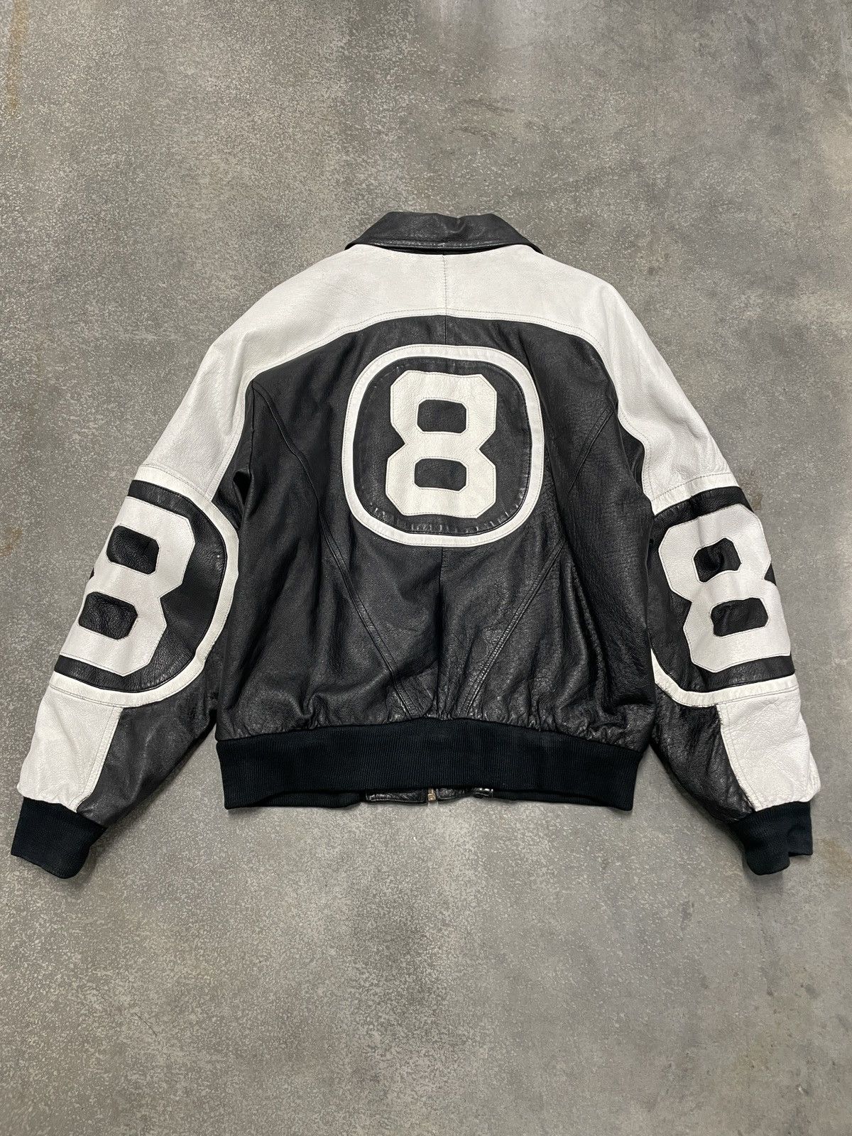 Camel × Vintage VTG 8 Ball Leather Jacket Men M Zip Camel Billiards ...