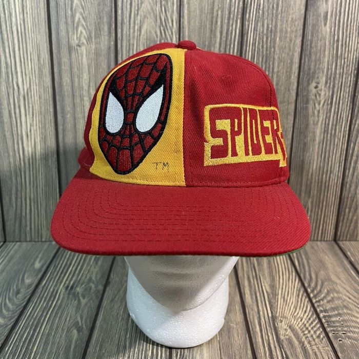 American Needle Vintage 90s Spiderman Marvel Blockhead Snapback Hat ...