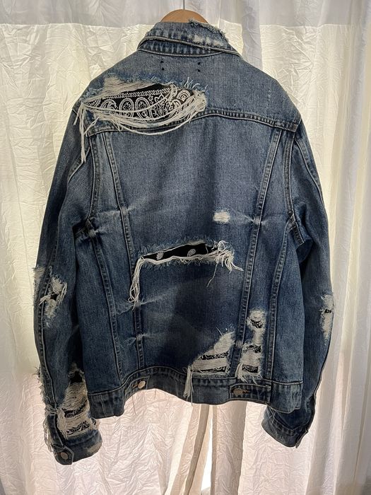 Amiri Amiri bandana denim jacket | Grailed