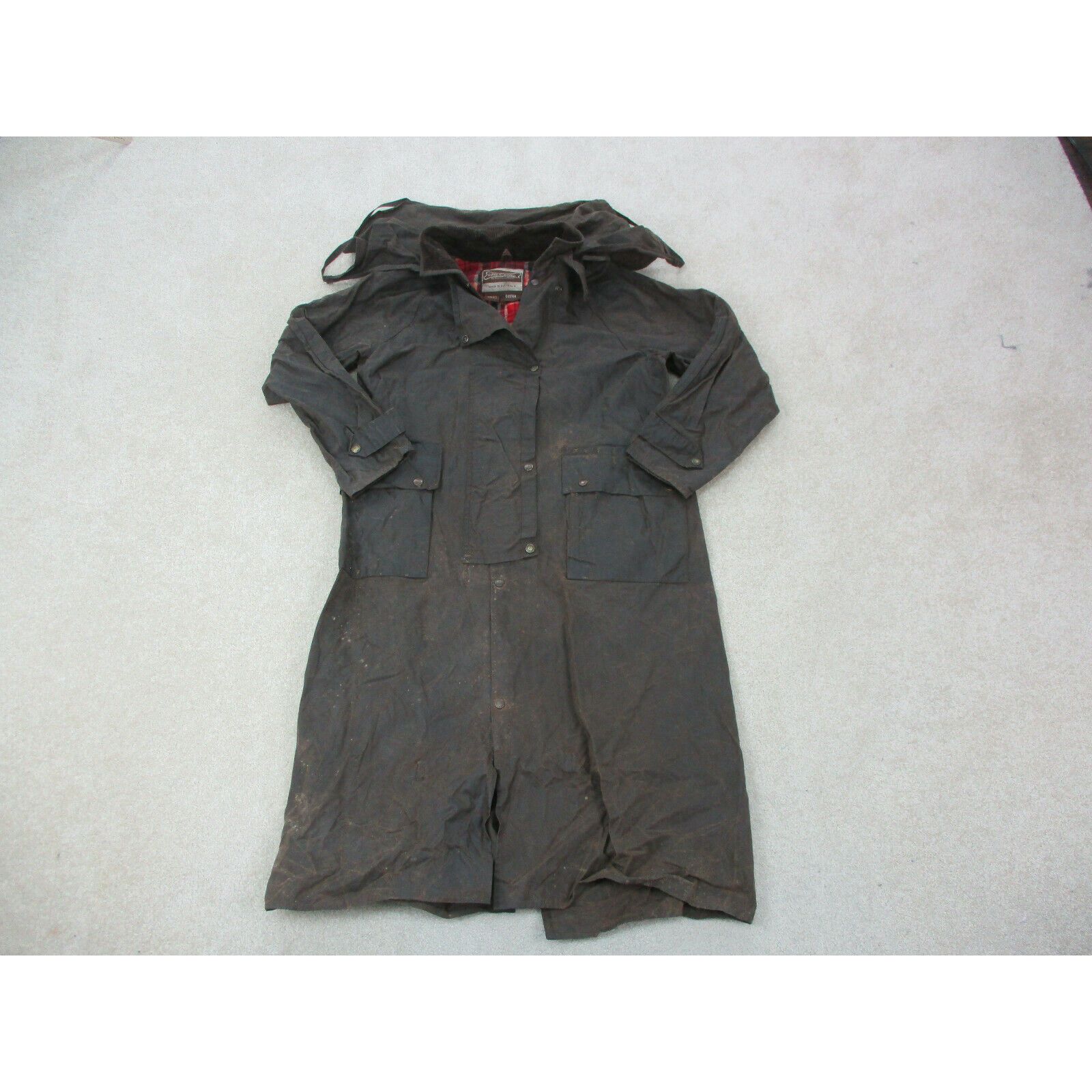 Vintage Driza Bone Jacket Adult Medium Brown Waxed Cotton Duster Trench ...