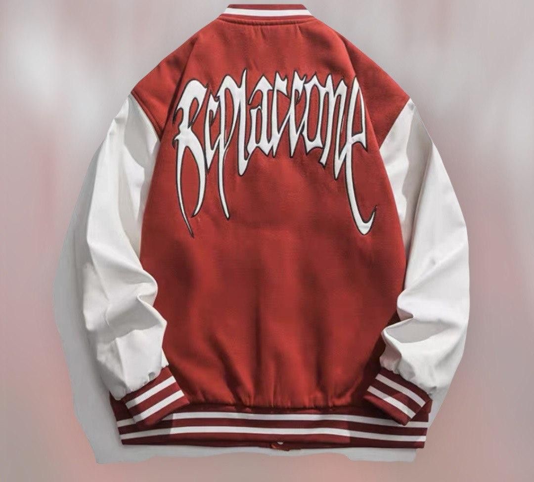 Japanese Brand New Stylish Funky Back Print Bomber Jacket Varsity ...