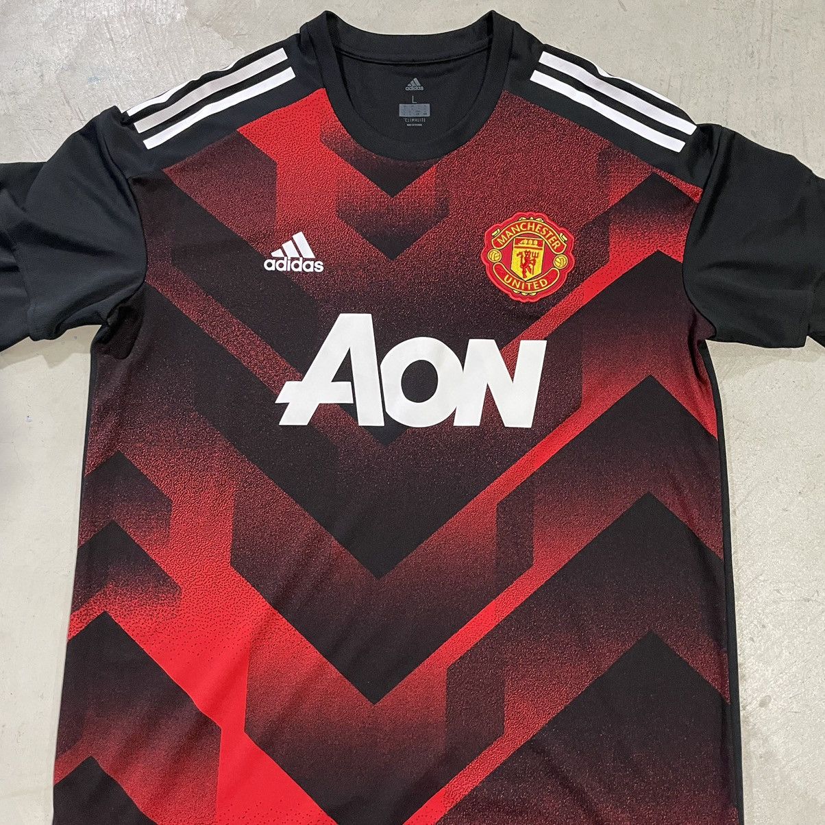 Vintage Manchester United Football Kit Soccer Jersey Away AON Adidas ...