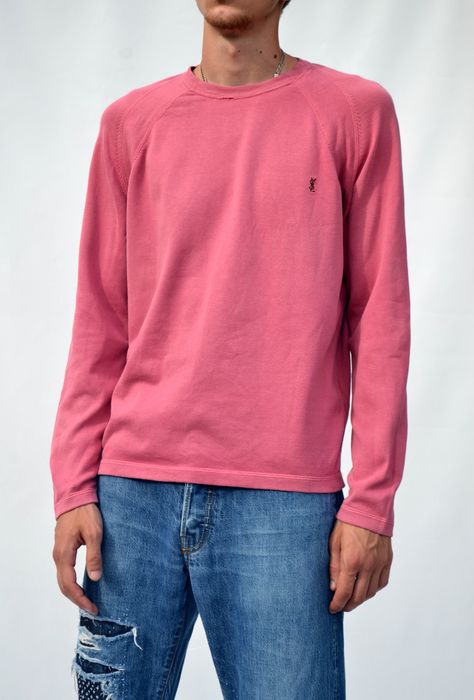 Ysl Pour Homme Yves Saint Laurent YSL Logo Knit Cotton Jumper ...