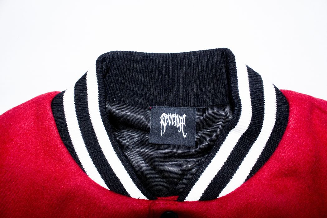 Revenge Revenge Varsity Jacket Red Medium | Grailed
