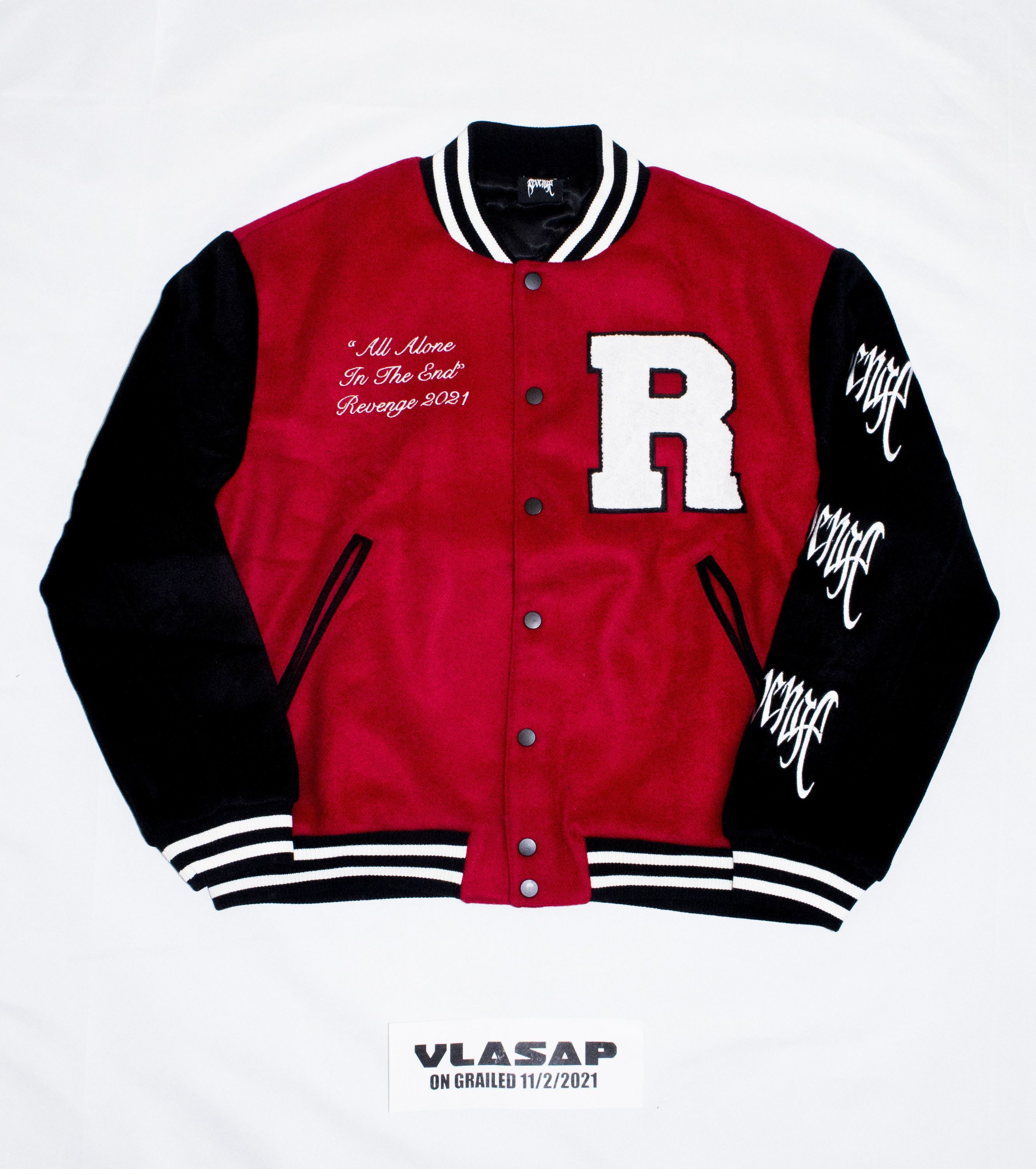 Revenge Revenge Varsity Jacket Red Medium | Grailed